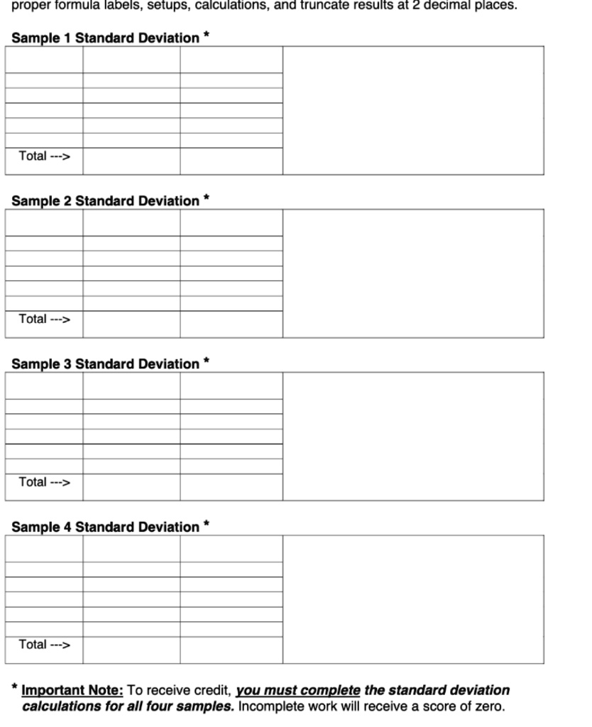 SOLVED: Proper formula labels, setups, calculations, and truncate ...