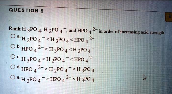 SOLVED: Rank H3PO4