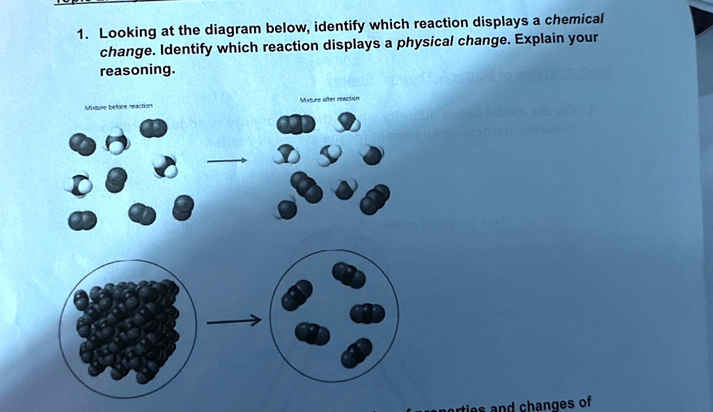 1. Looking at the diagram below, identify which reaction displays a ...