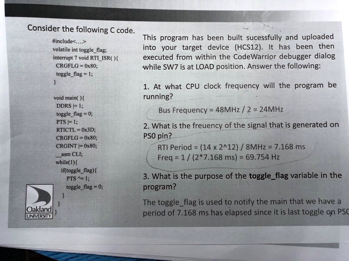 SOLVED: Can you explain how they got these answers in detail? Consider the following C code ...