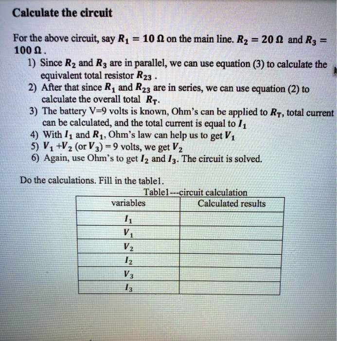 calculate the circuit for the above circuit say r 10 q on the main line ...