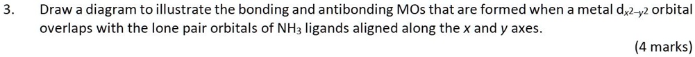 SOLVED: Draw a diagram to illustrate the bonding and antibonding MOs ...