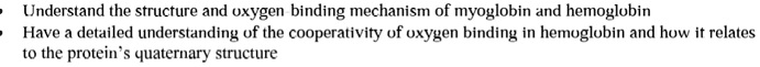 Understand the structure and oxygen binding mechanism of myoglobin and ...
