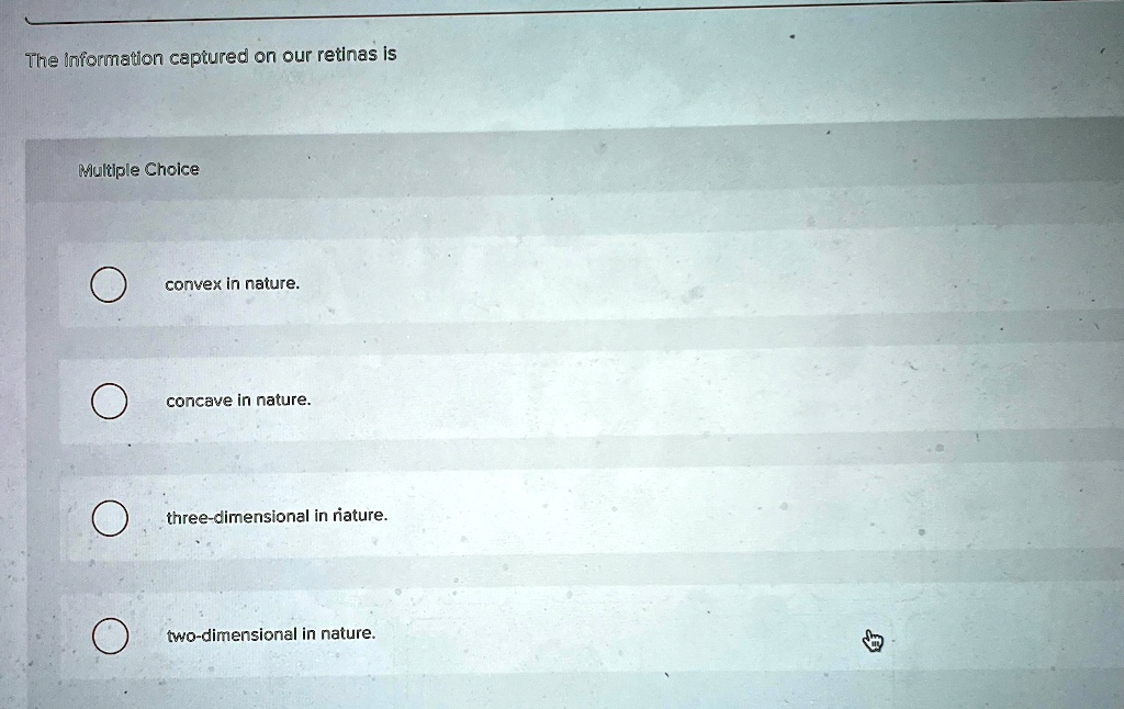 the information captured on our retinas is multiple choice convex in ...
