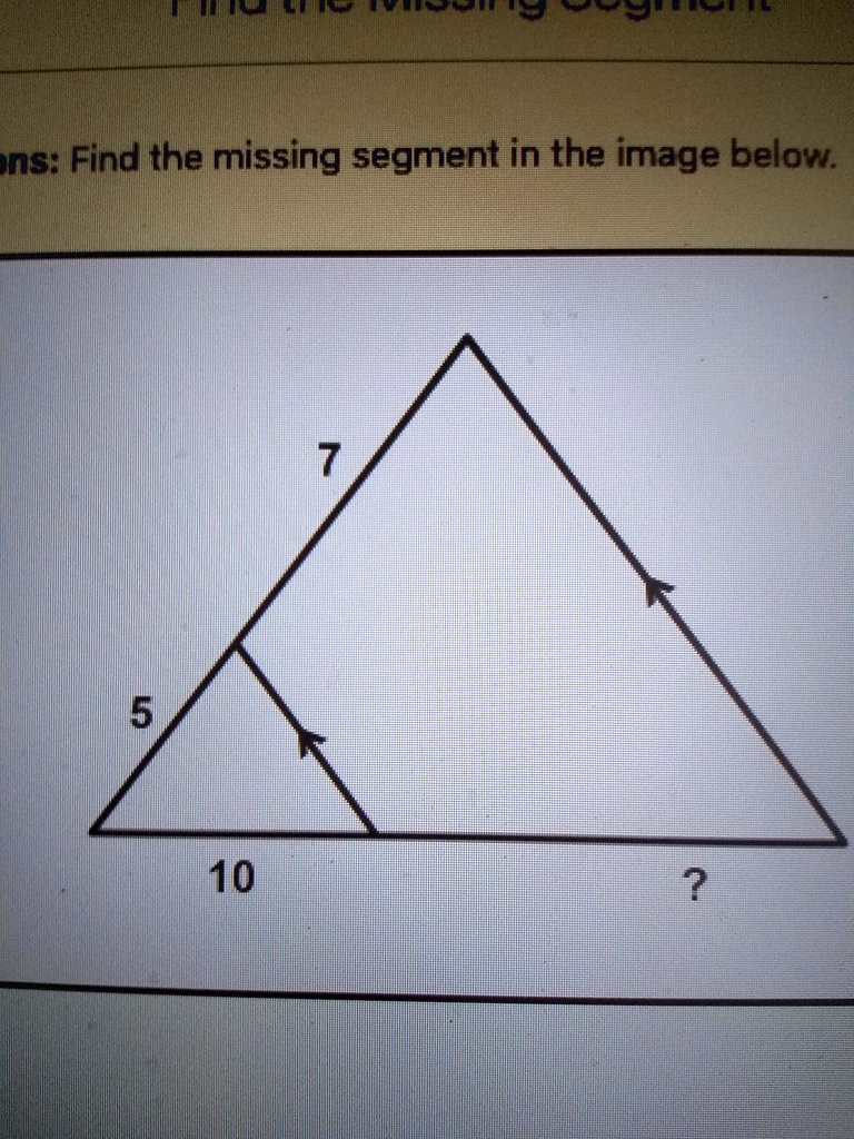 SOLVED: Find the missing side length Math Quiz: Missing Segment