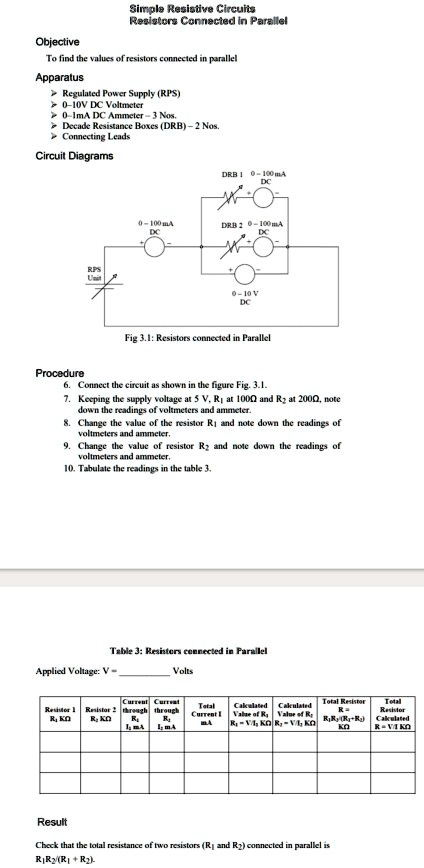 Objective Simple Resistive Circuits Resistors Connected in Parallel To ...