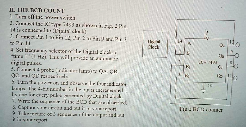 II. THE BCD COUNT 1. Turn off the power switch. 2. Connect the IC type ...