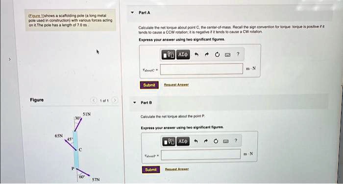 SOLVED: Eigushows a scaffolding pole, a long metal pole used in construction, with various ...