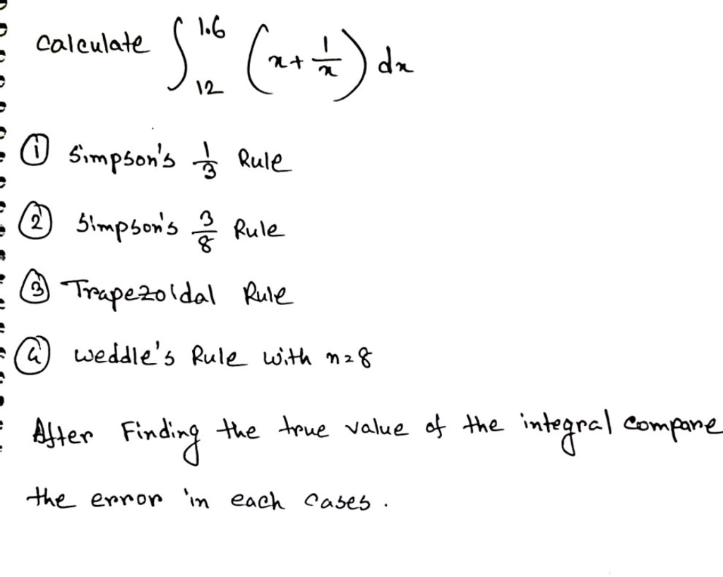 SOLVED: Texts: 1.6 Calculate 12 Simpson's Rule Simpson's Rule ...