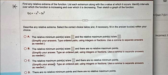 SOLVED: Find any relative extrema of the function. List each extremum ...