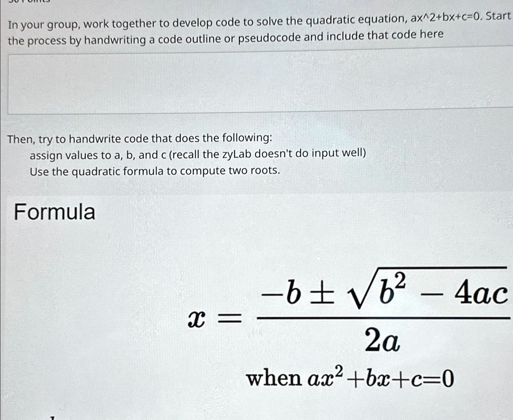 SOLVED: The process begins by handwriting a code outline or pseudocode ... SOLVED: The process begins by handwriting a code outline or pseudocode ...