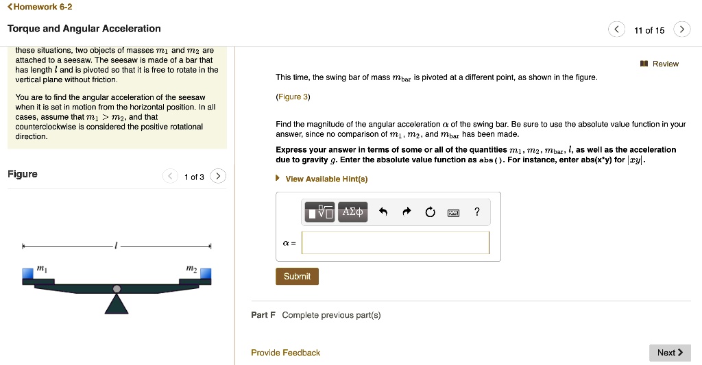homework 6 2 torque and angular acceleration 11 of 15 those situations two objects of massos m ...