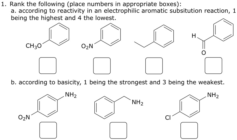 1. Rank the following (place numbers in appropriate boxes): a ...