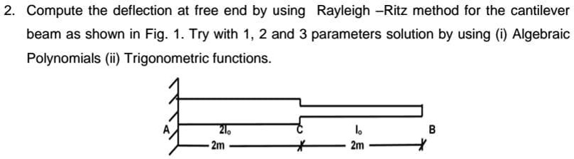 SOLVED: Compute the deflection at the free end by using the Rayleigh ...