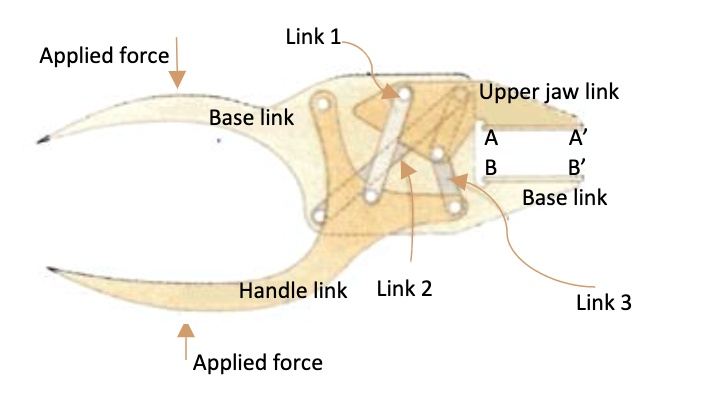 SOLVED: When a force is applied to the handles of the parallel-jaw ...