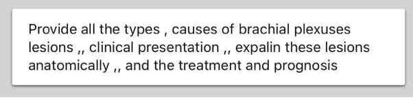 provide all the types causes of brachial plexuses lesions clinical ...