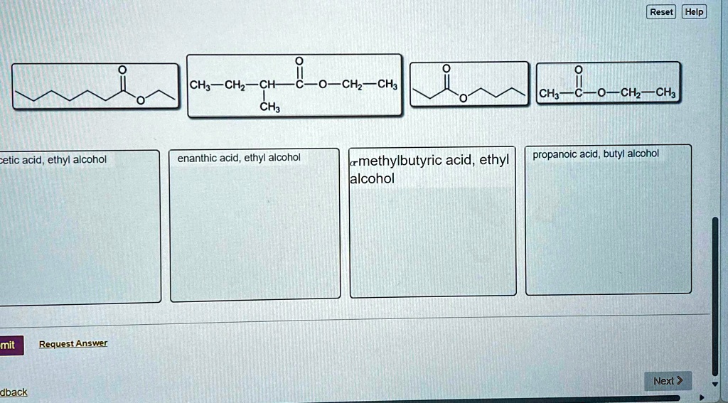 SOLVED: Reset Help Request Answer Reset Help CH3CH2COCH2CH3 CH3 OCH2CH3 ...