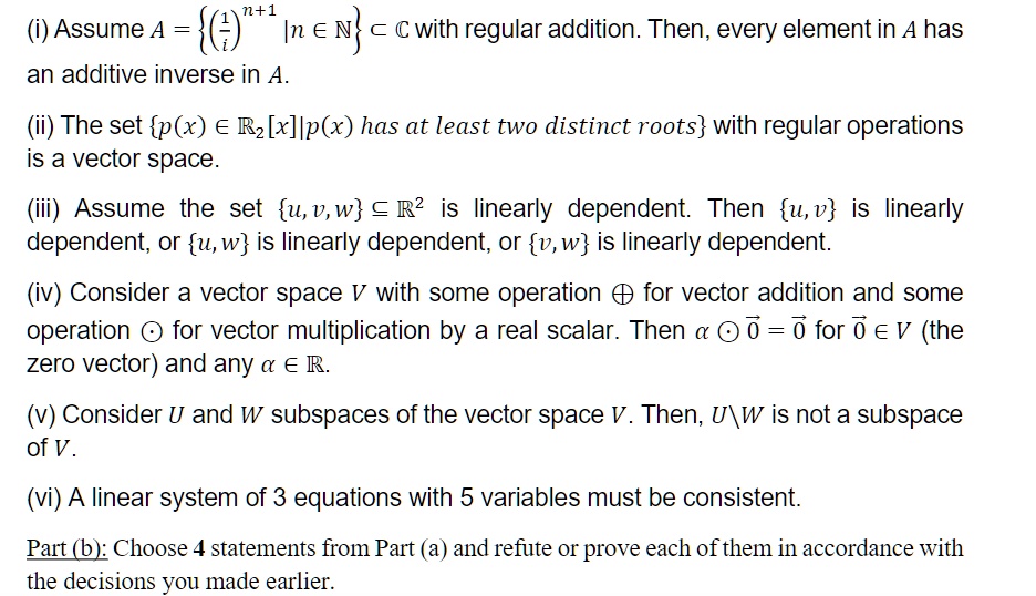 Solved N1 Assume A N ∈ N ⊆ ℤ With Regular Addition Then