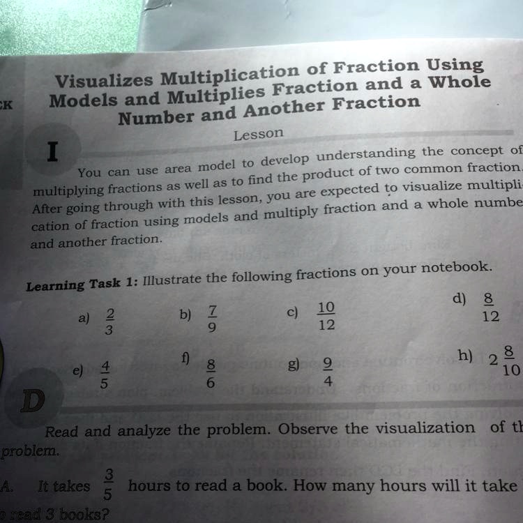 task 1 lng po sagutan nyo pasagot po ng maayos please of fraction using visualizes ...