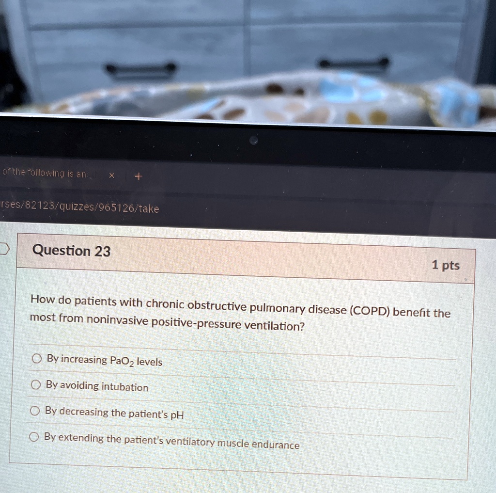 question 23 1 pts how do patients with chronic obstructive pulmonary disease copd benefit the ...