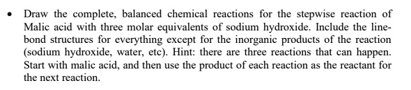 SOLVED: Draw the complete; balanced chemical reactions for the stepwise ...