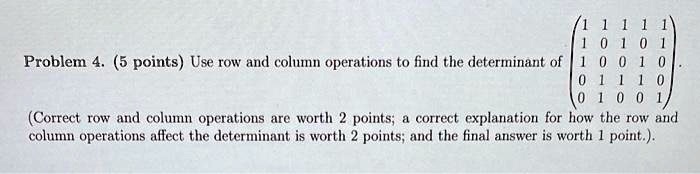 Solved Hw Question Problem 45 Points Use Row And Column Operations 1817