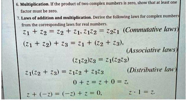 SOLVED: Complex Arithmetic Problem 6-7 please Multiplication. If the ...