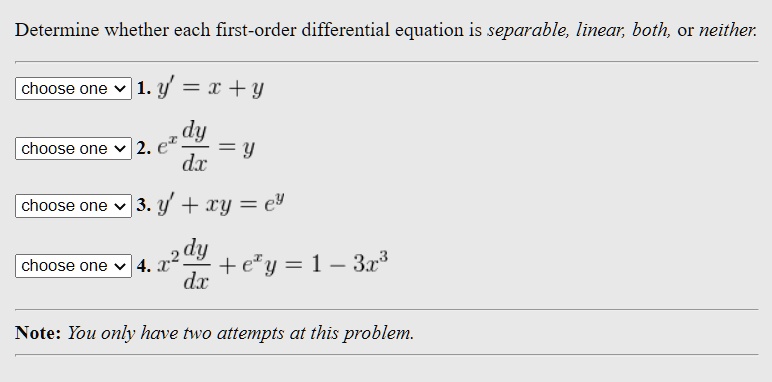 SOLVED:Determine whether each first-order differential equation is ...