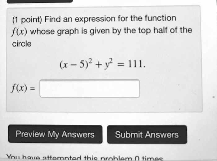 SOLVED: Find an expression for the function f(x) whose graph is given ...