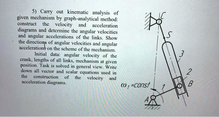 5) Carry out kinematic analysis of given mechanism by graph-analytical method: construct the ...