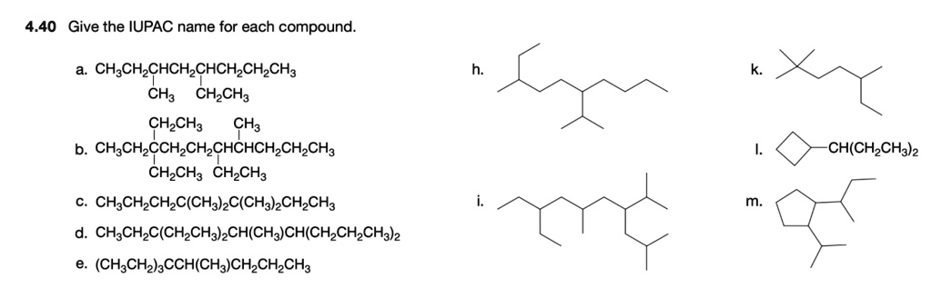 Solved Texts Give The Iupac Name For Each Compound 4 4o Give The