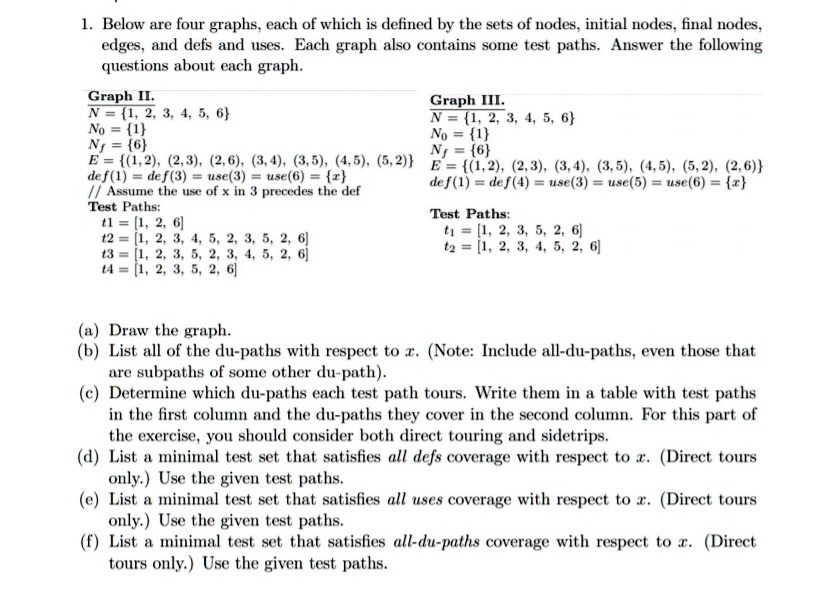 below are four graphs each of which is defined by the sets of nodes initial nodes final nodes ...