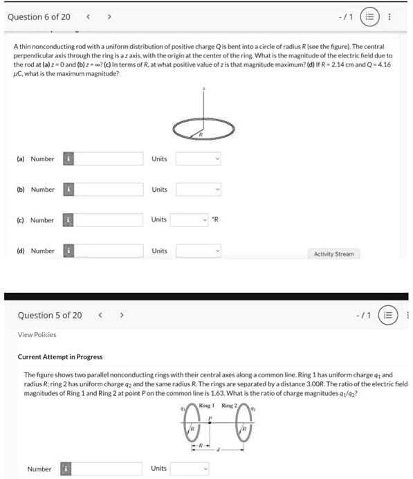 SOLVED: Texts: Question 6 of 20 A thin nonconducting rod with a uniform distribution of positive ...