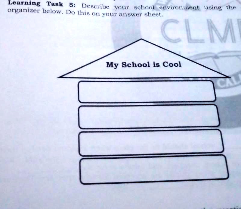 Get Answer Learning Task 5 Describe Your School Environment Using The Graphicorganizer Below 