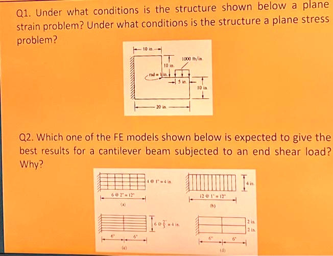 Q1. Under what conditions is the structure shown below a plane strain ...