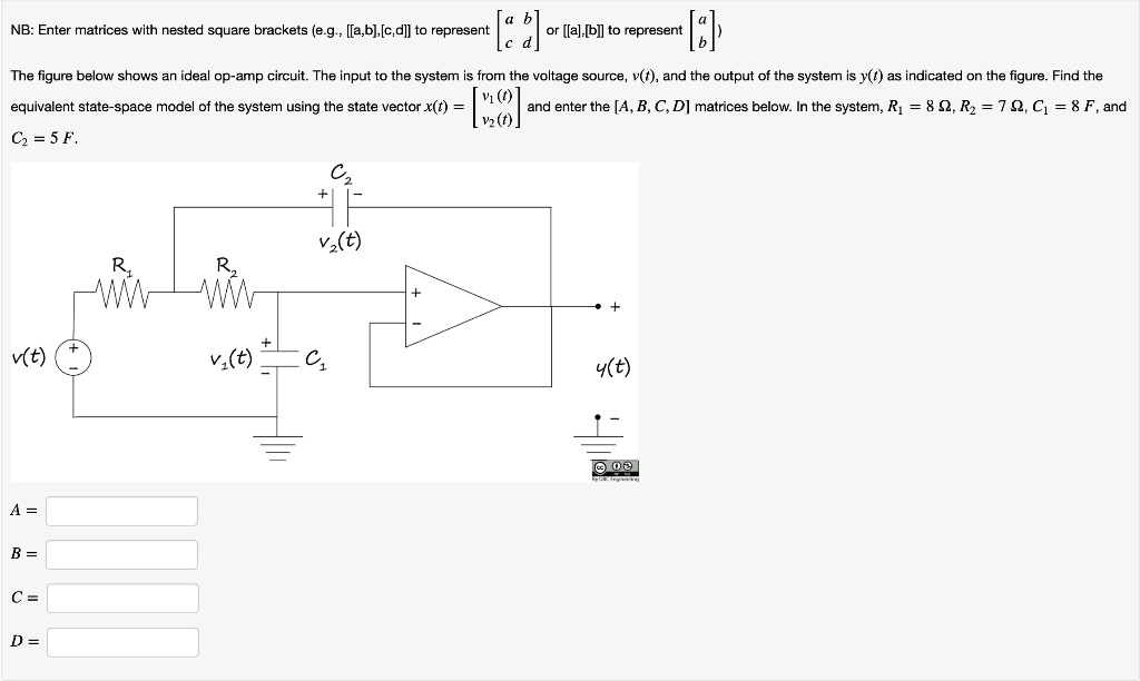 NB: Enter matrices with nested square brackets (e.g., [a,b],[c,d] to ...