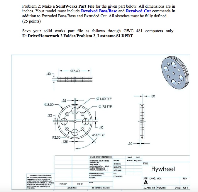 SOLVED: Please show step by step on how to do this on SOLIDWORKS ...