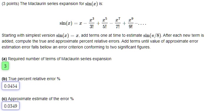 points the maclaurin series expansion for sinx is sinc 5 71 starting ...