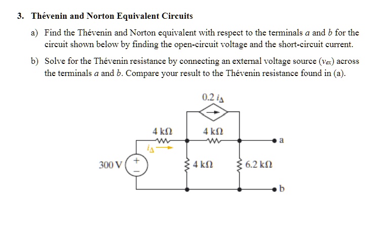 3thevenin and norton equivalent circuits a find the thevenin and norton equivalent with respect ...