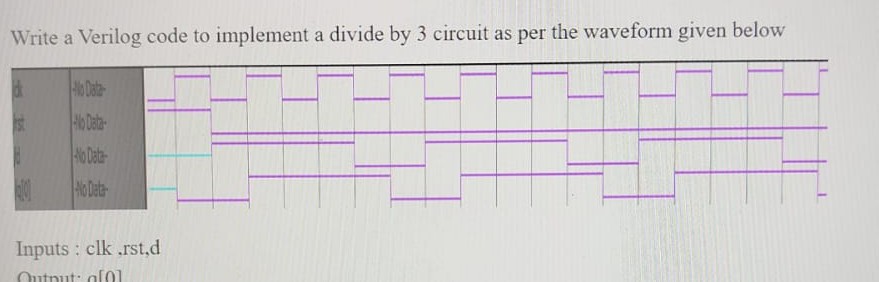 Write A Verilog Code To Implement A Divide By 3 Circuit As Per The