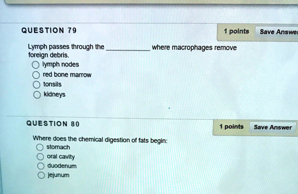 SOLVED: 'QUESTion 79 points Save Answer Lymph passes through the ... SOLVED: 'QUESTion 79 points Save Answer Lymph passes through the ...