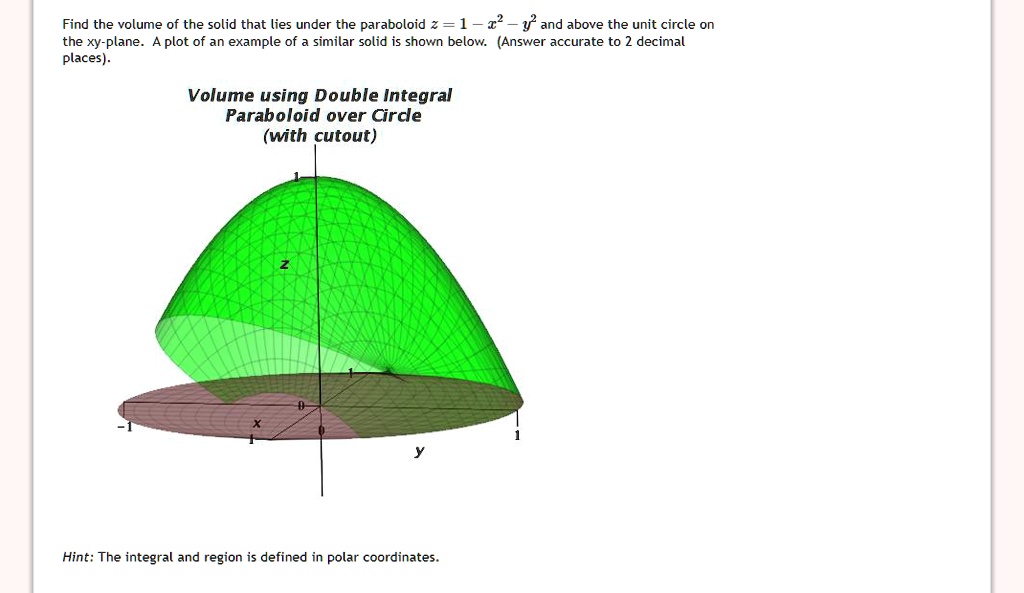 SOLVED: Text: The xy-plane. A plot of an example of a similar solid is ...