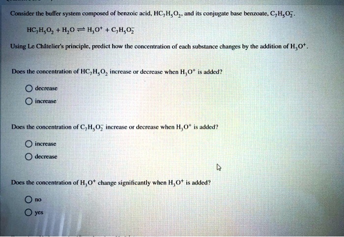 SOLVED: Consider the bulfer system composed of benzoic acid, HCH;Oz ...