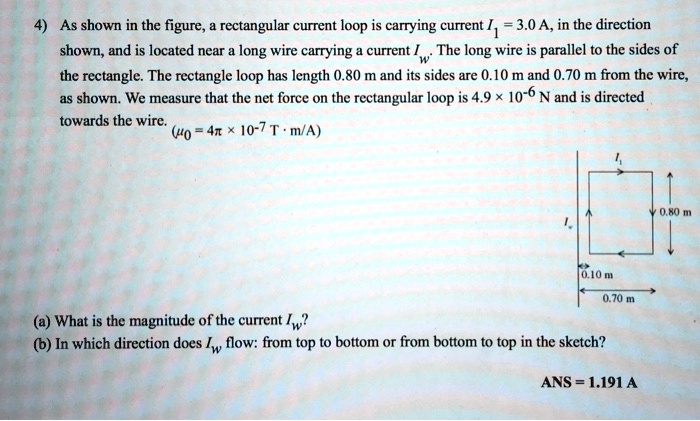 SOLVED: As shown in the figure, a rectangular current loop is carrying ...