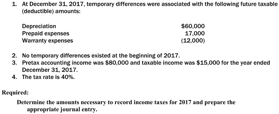 SOLVED: 1. At December 31,2017,temporary differences were associated ...