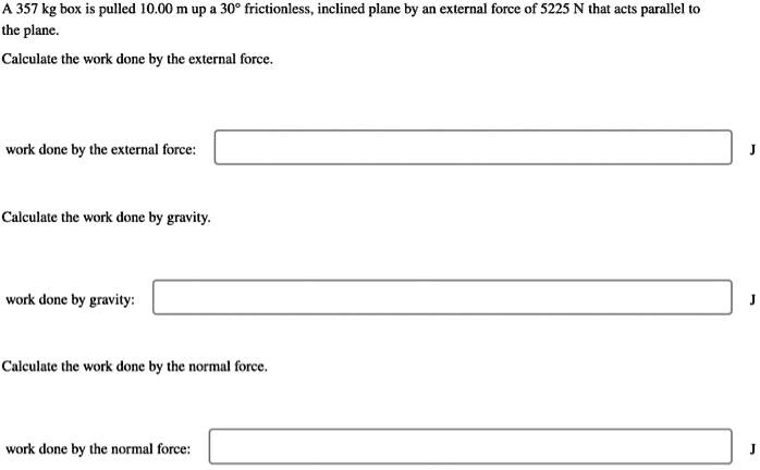 SOLVED: the plane. Calculate the work done by the external force work ...