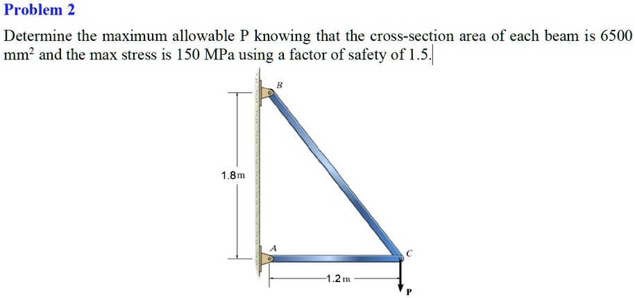SOLVED: Problem 2 Determine the maximum allowable P knowing that the ... SOLVED: Problem 2 Determine the maximum allowable P knowing that the ...