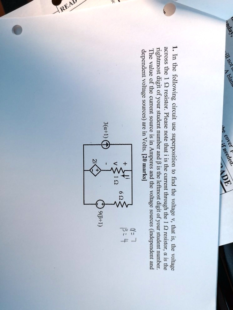 SOLVED: REAI will not be dependent voltage sources are in Volts. [20 ...