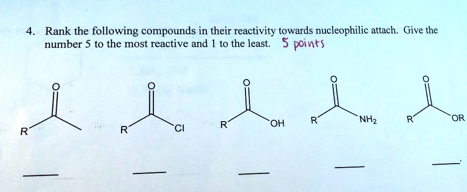Solved Rank The Following Compounds In Their Reactivity Towards
