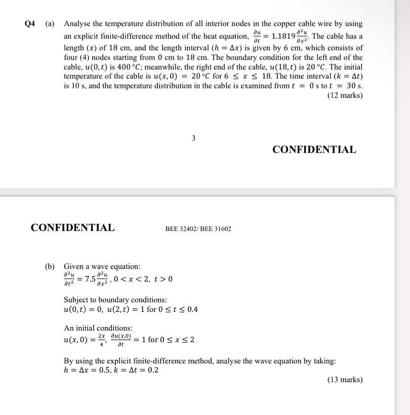 SOLVED: Analyse the temperature distribution of all interior nodes in ...